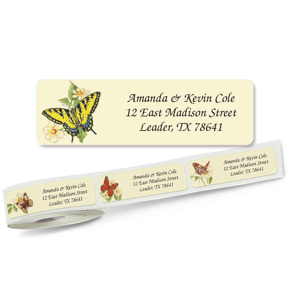 Butterflies Rolled Address Labels (5 Designs) | Current Catalog