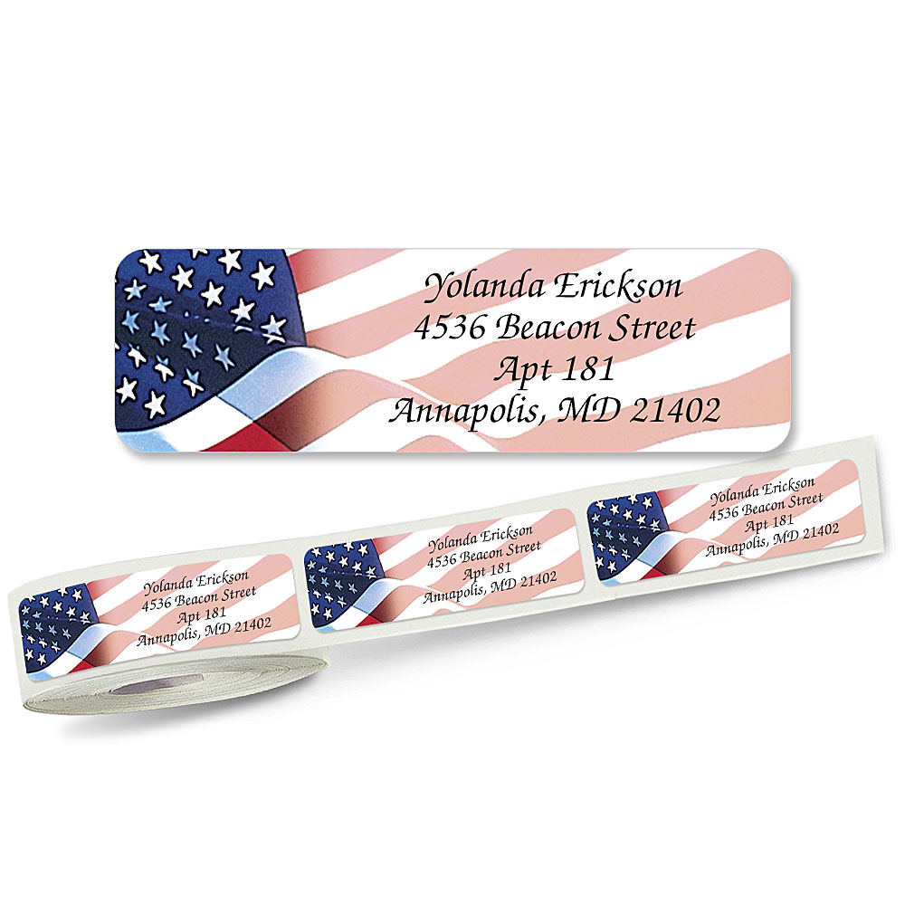 Flag Rolled Address Labels - Roll of 250 | Current Catalog