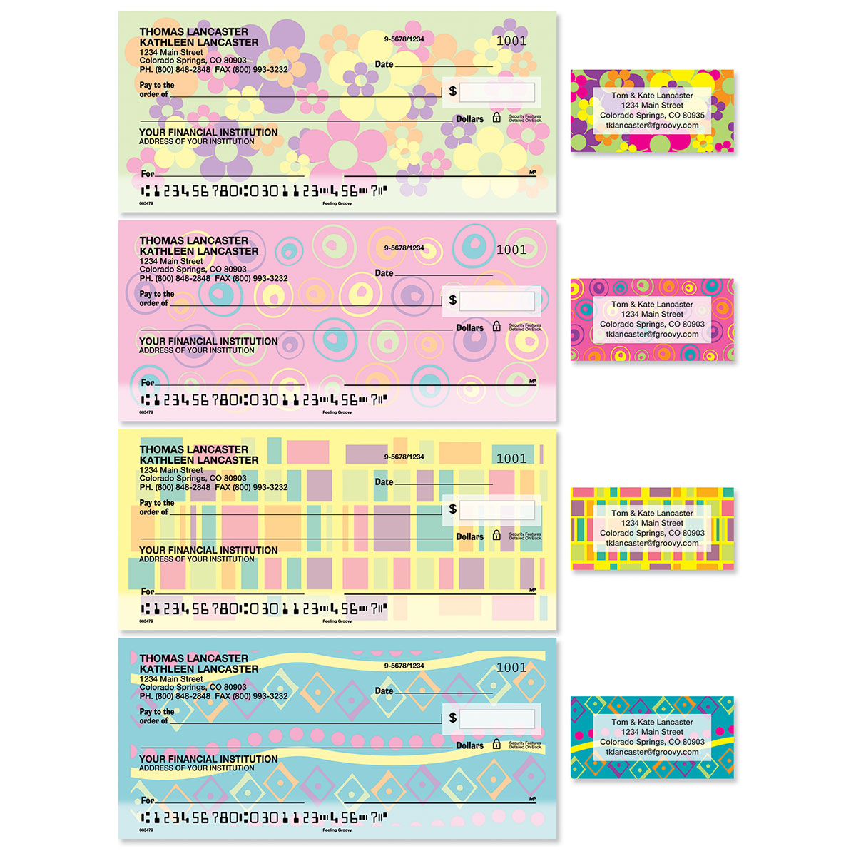 Feeling Groovy Single Checks with Matching Address Labels | Current Catalog