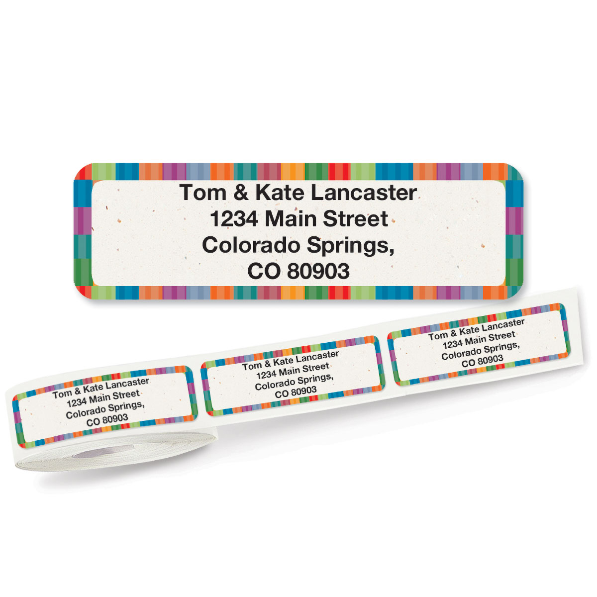 Bright Stripes Rolled Address Labels | Current Catalog