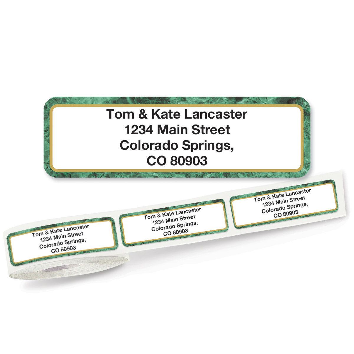 Green Border Rolled Address Labels - Roll of 500 | Current Catalog
