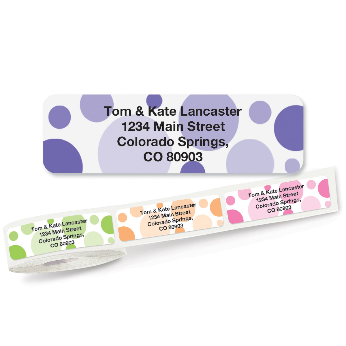 Polka Dots Rolled Address Labels (5 Designs) | Current Catalog