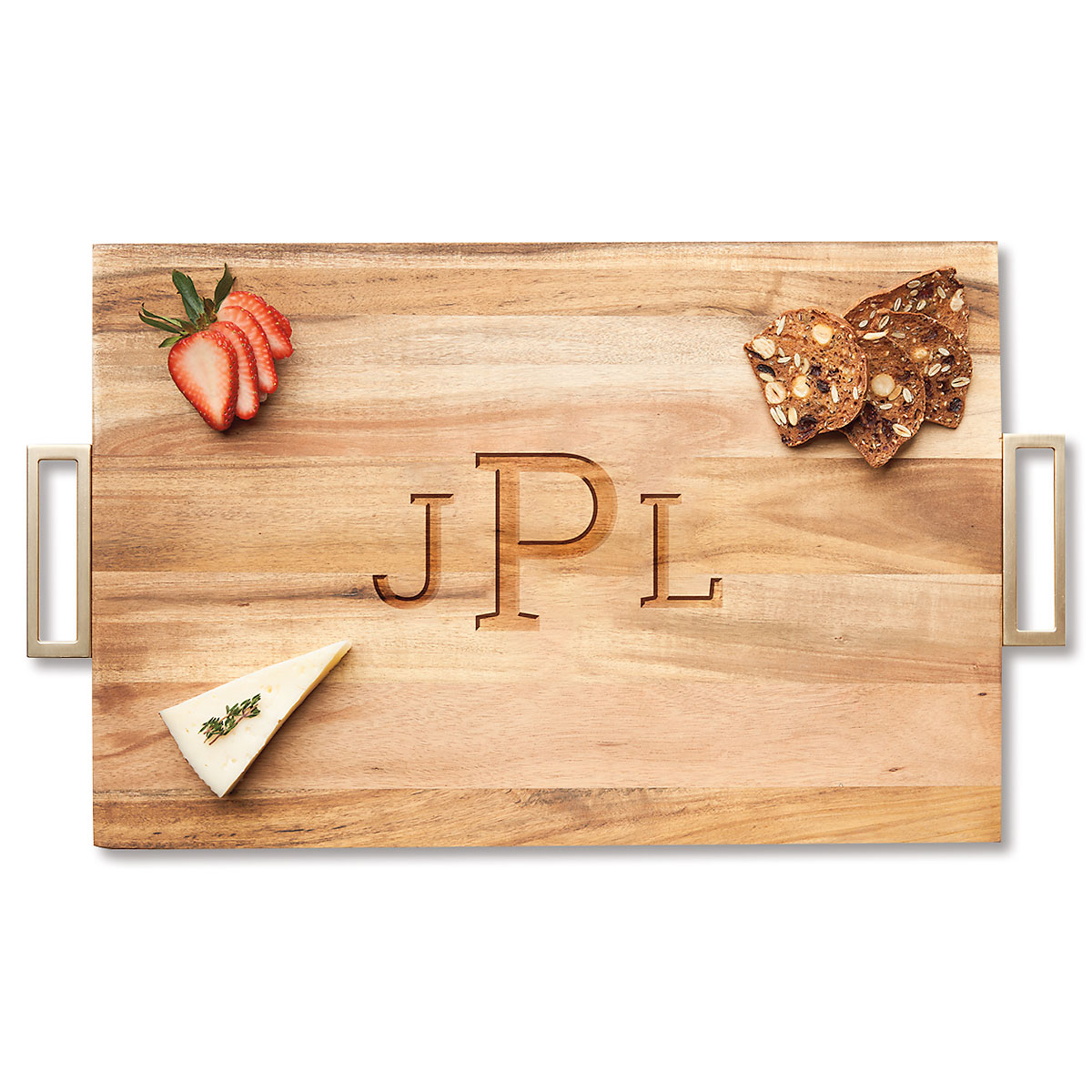 Charcuterie Acacia Board with Gold Handles | Current Catalog