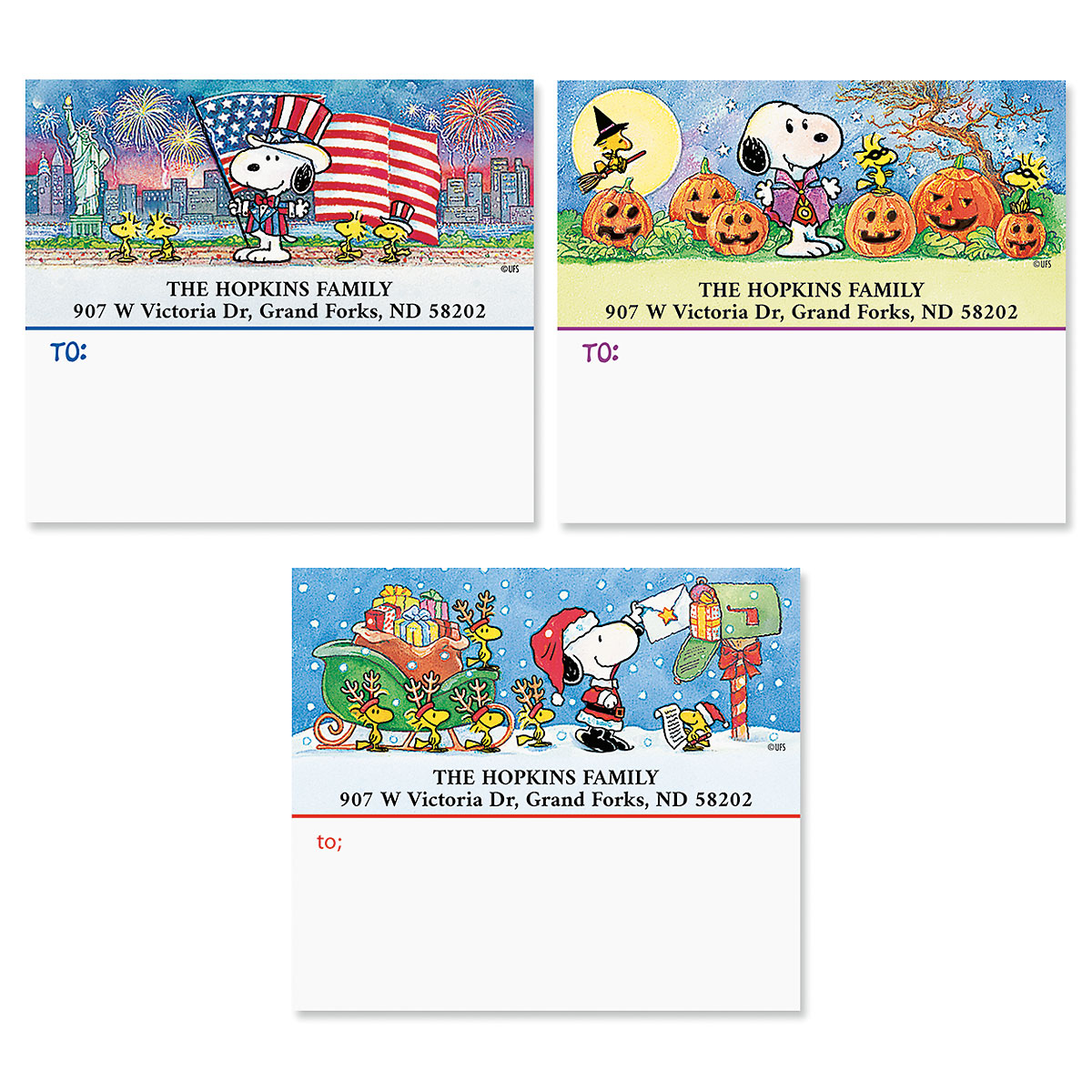 Snoopy™ Celebrates! Mailing Package Labels | Current Catalog