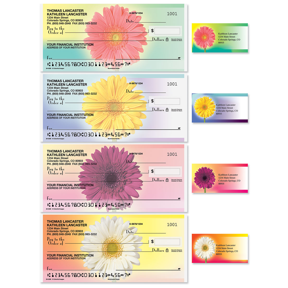 Illuminated Petals Single Checks With Matching Address Labels | Current ...