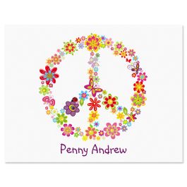 Peace Sign Personalized Note Cards | Current Catalog