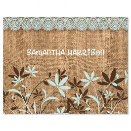 Burlap Personalized Note Cards | Current Catalog