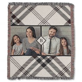 Woven Cotton Plaid Personalized Photo Throw | Current Catalog