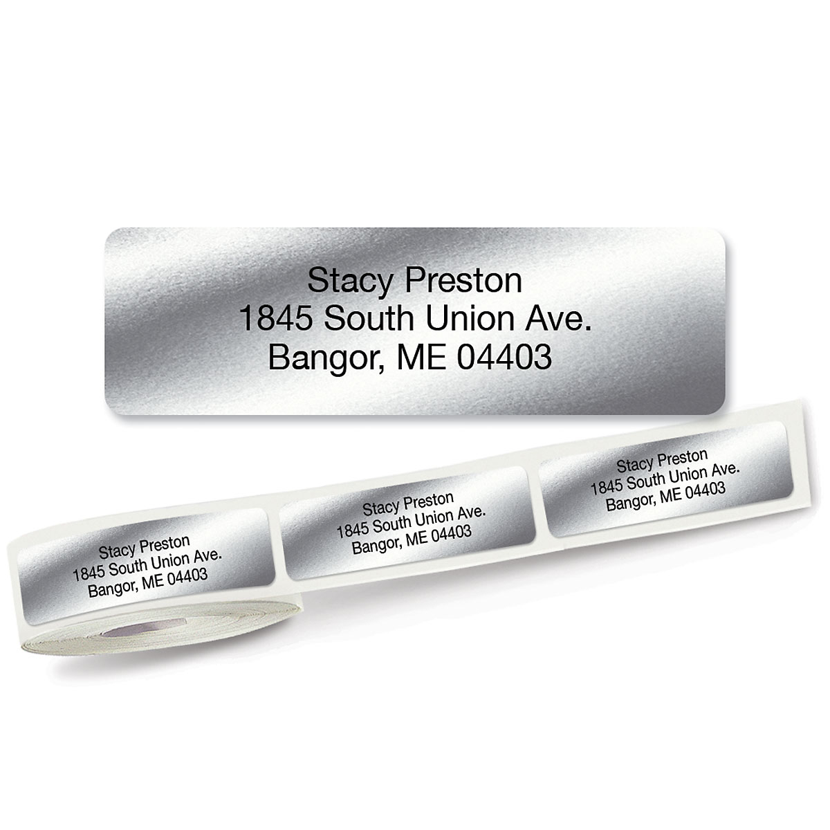 Silver Foil Standard Rolled Address Labels | Current Catalog