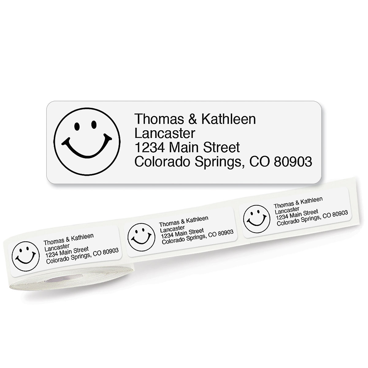 White with Symbol Standard Rolled Return Address Labels | Current Catalog