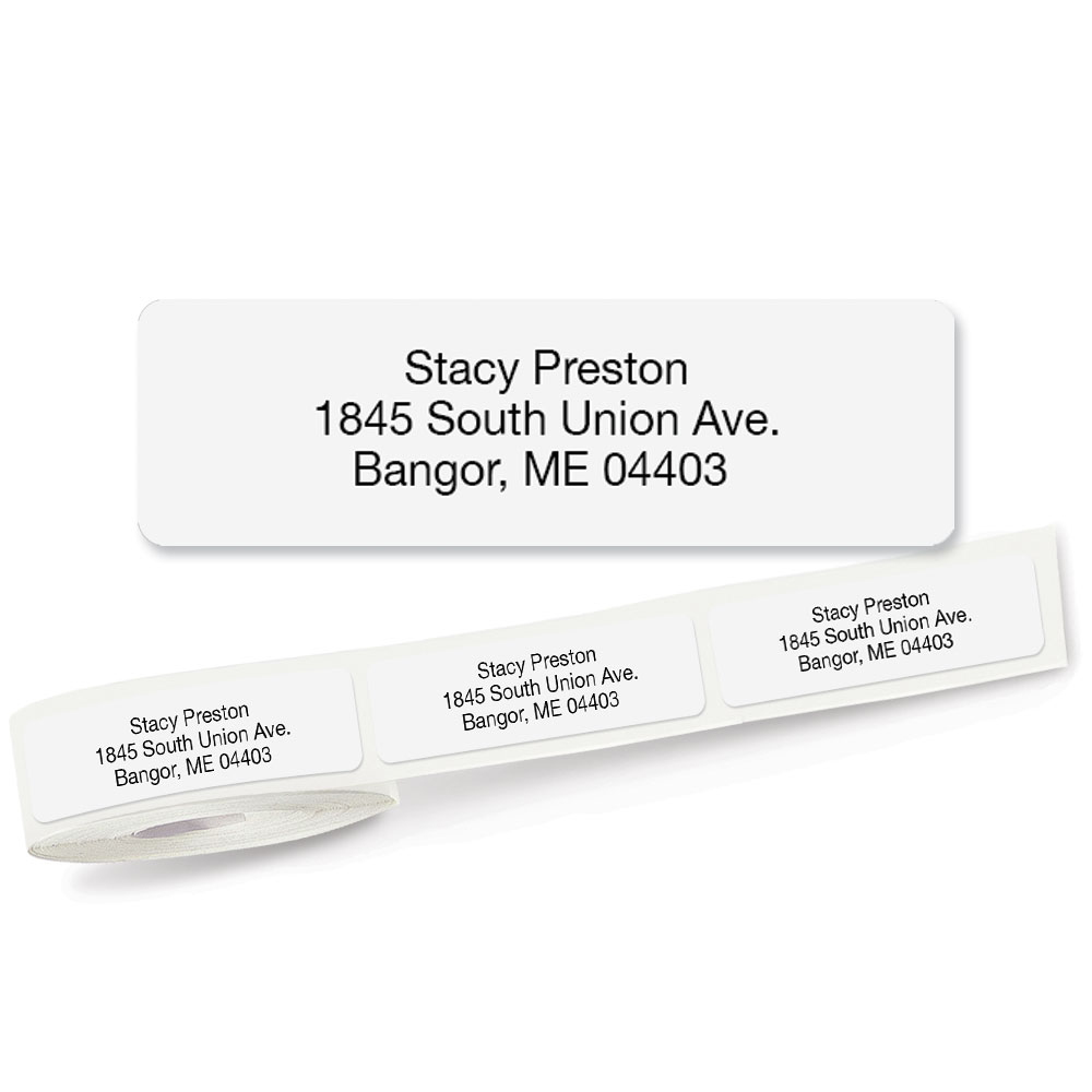 Gloss White Standard Rolled Return Address Labels | Current Catalog