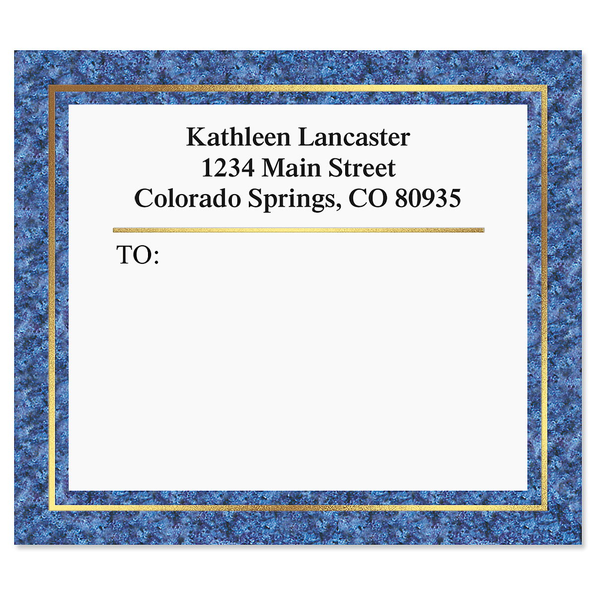Blue Granite Foil Mailing Package Label | Current Catalog
