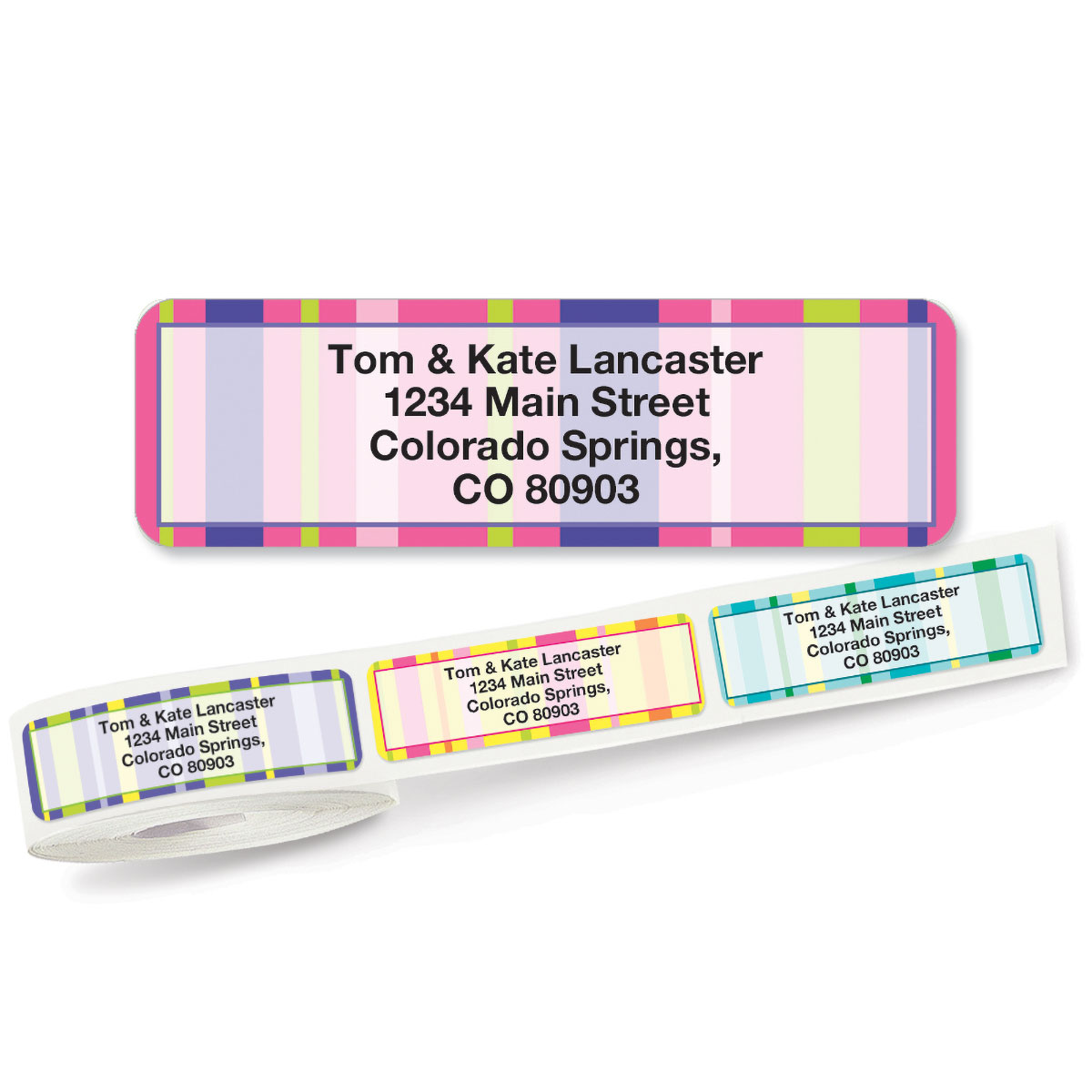 Graphic Stripes Rolled Address Labels - Roll of 250 | Current Catalog