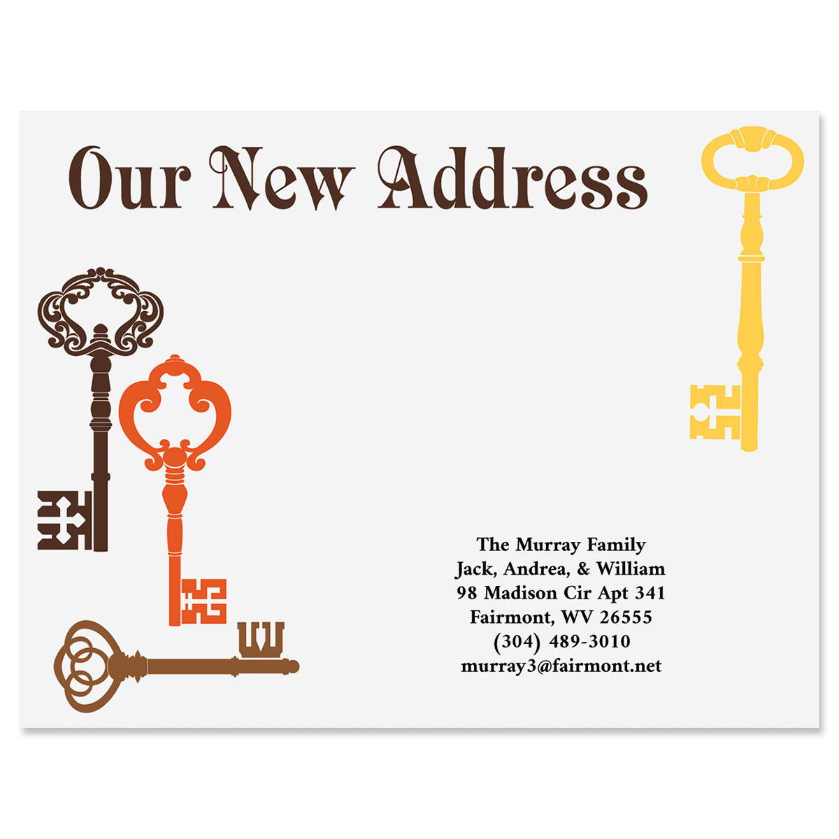Brass Key New Address Postcards | Current Catalog