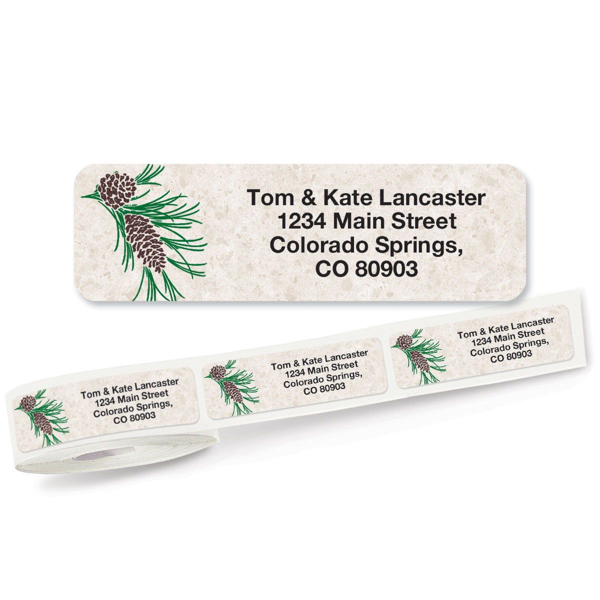 Pinecone Rolled Address Labels - Roll of 250 | Current Catalog