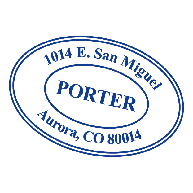 Oval Address Stampers-Blue Ink-478015 | Current Catalog