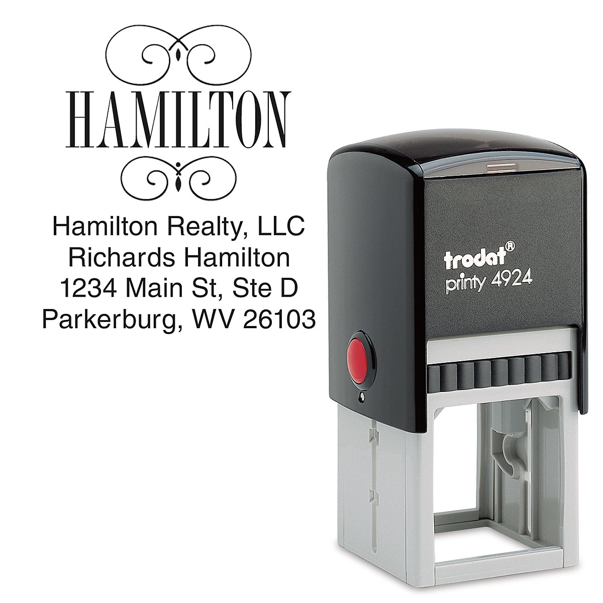 Square Name Self-Inking Address Stamp | Current Catalog