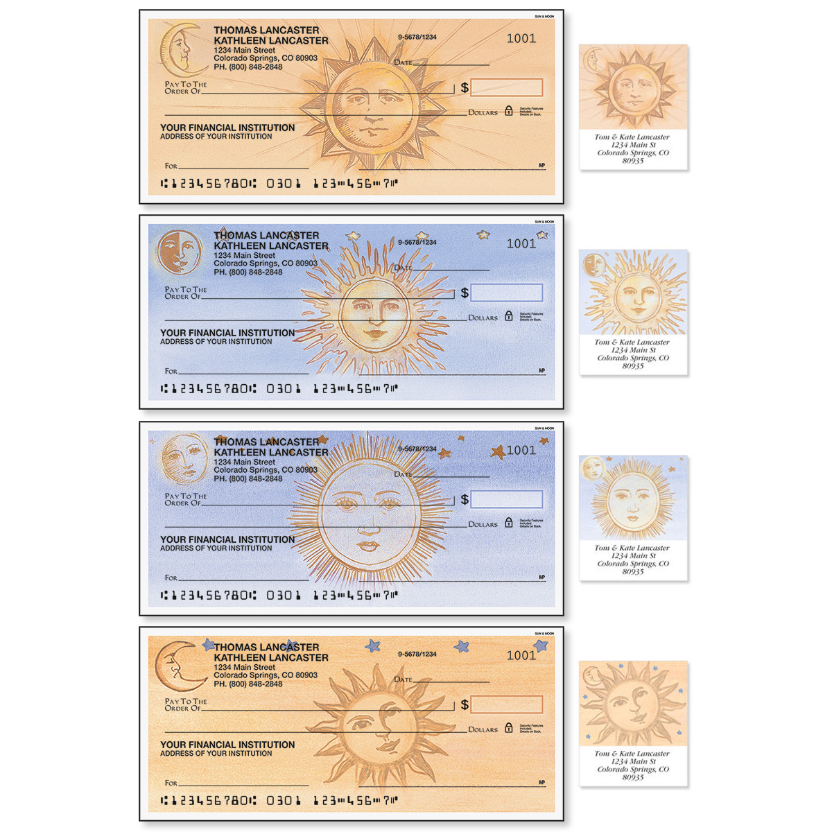 Sun and Moon Checks | Current Catalog