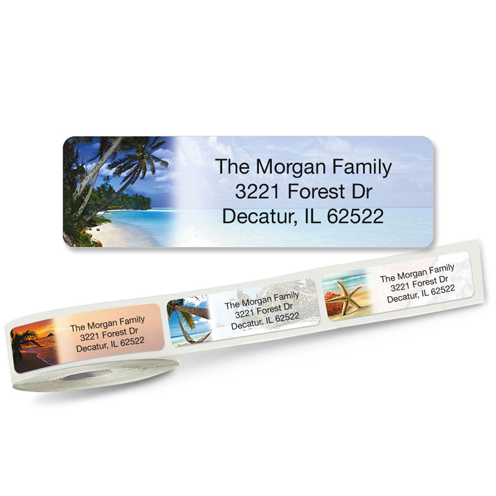 Tropical Paradise Rolled Address Labels 478023-c | Current Catalog