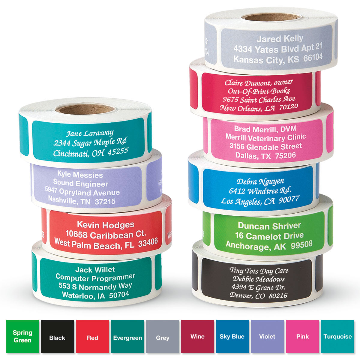 Solid Color Designer Rolled Address Labels - (Roll of 250) | Current ...