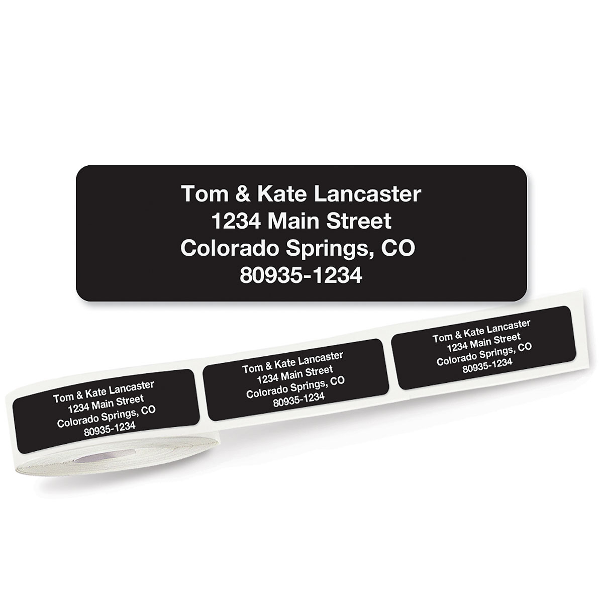 Solid Color Designer Rolled Address Labels - Black - 478124S | Current ...