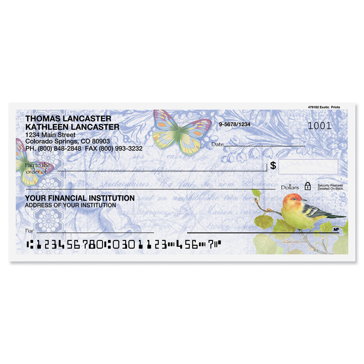 Exotic Prints Single Checks | Current Catalog