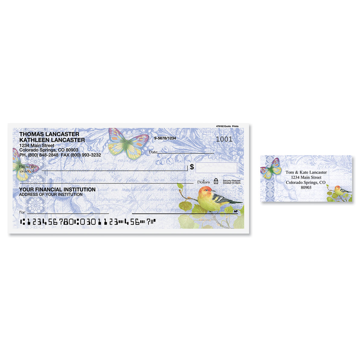Exotic Prints Duplicate Checks with Matching Labels | Current Catalog