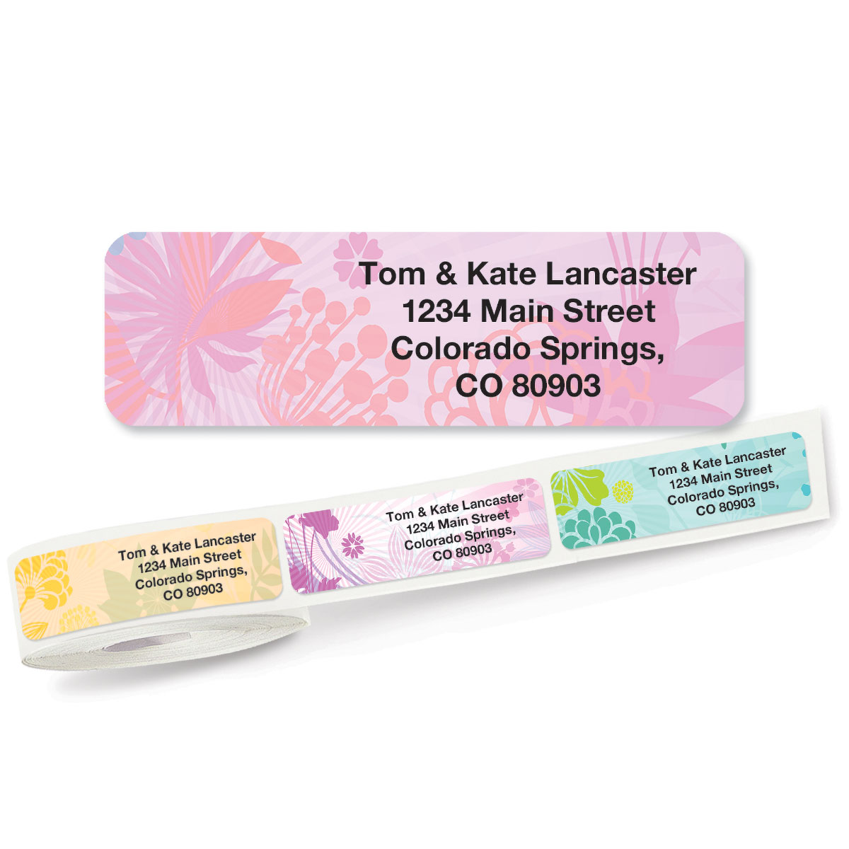 Floret Rolled Address Labels - Roll of 250 | Current Catalog