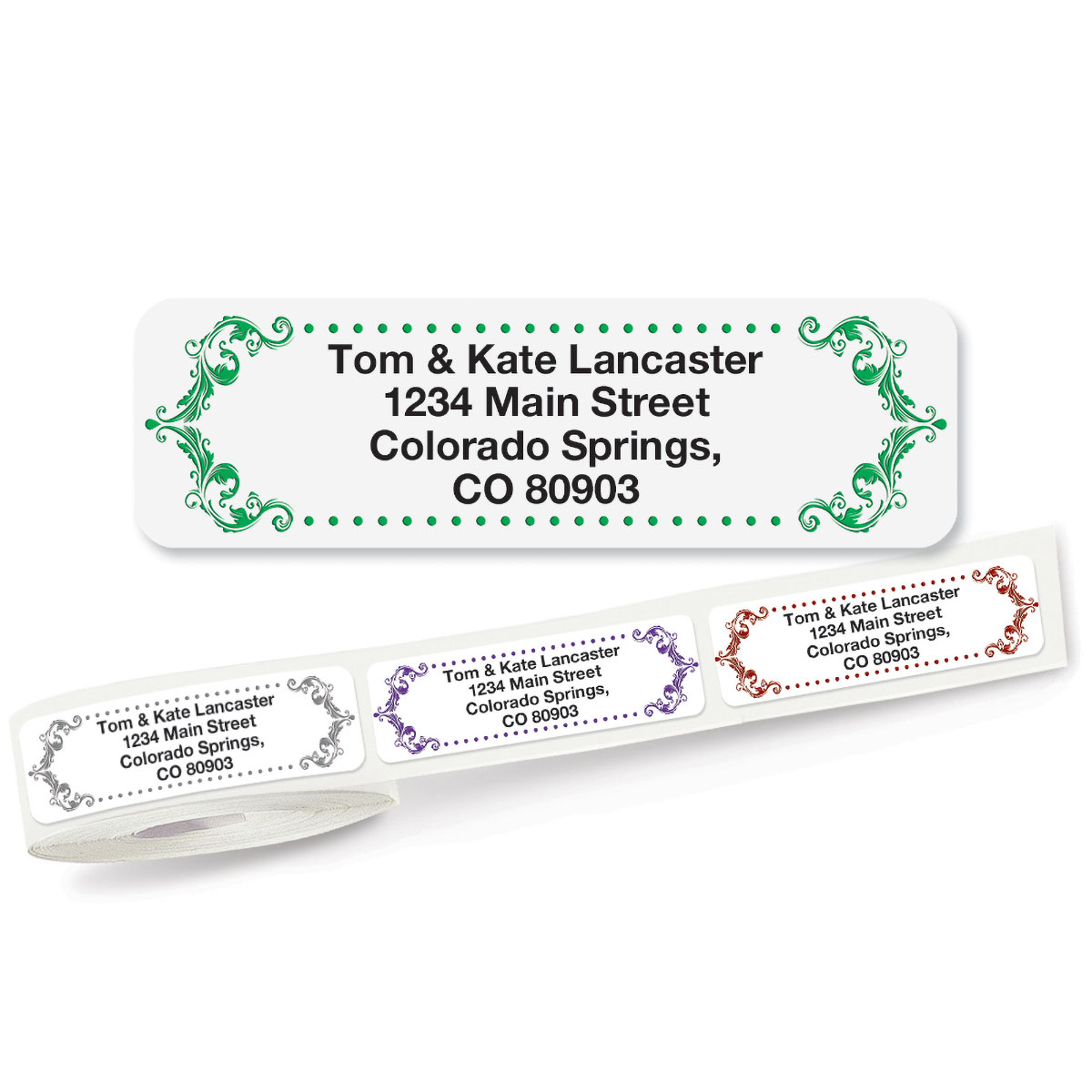 Flourish Rolled Address Labels - Roll of 250 | Current Catalog