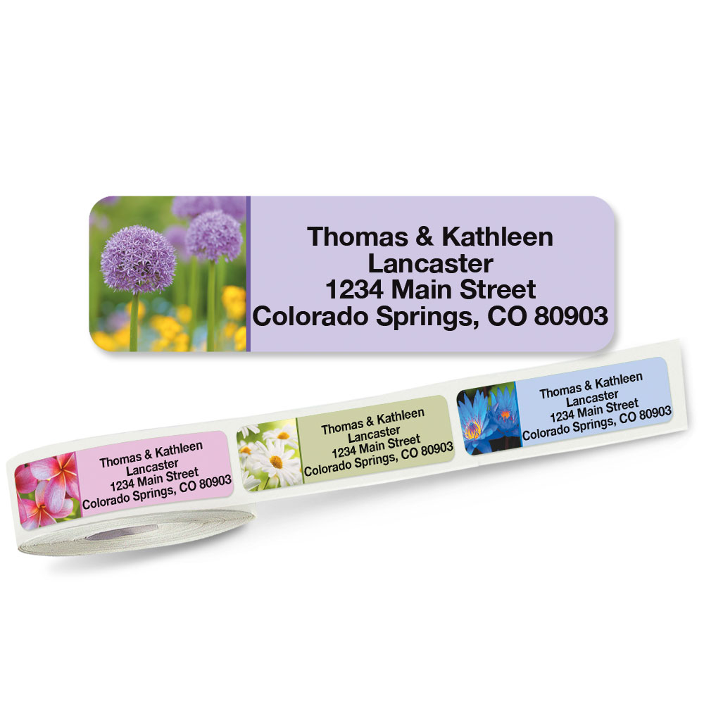 Floral Fantasy Rolled Address Labels - Roll of 250 | Current Catalog