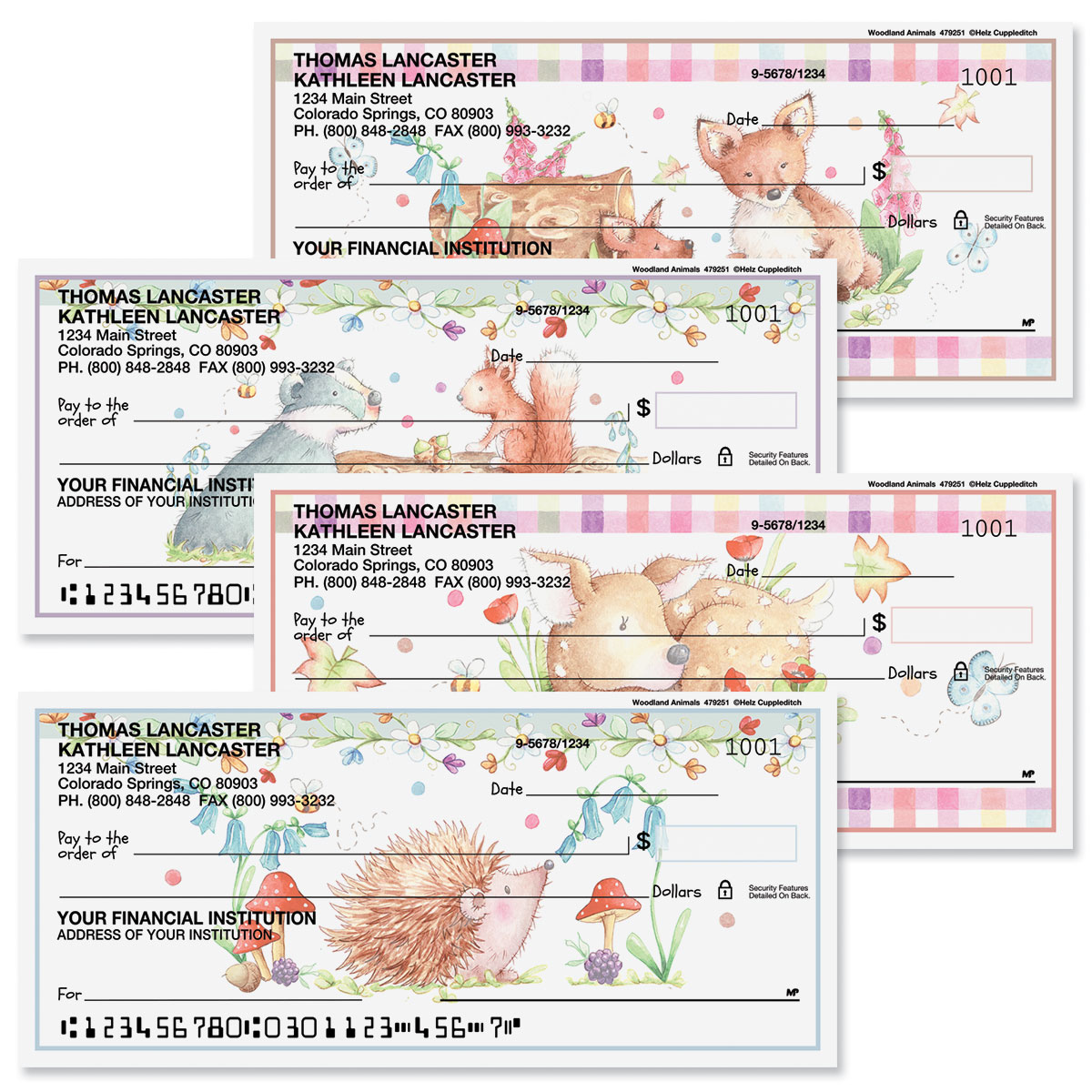 Woodland Animals Single Checks | Current Catalog