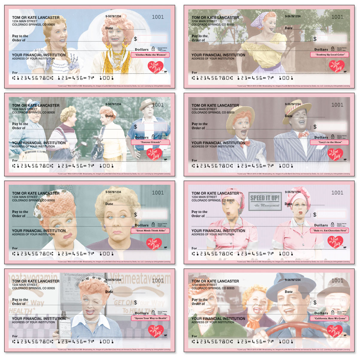 I Love Lucy Duplicate Checks | Current Catalog