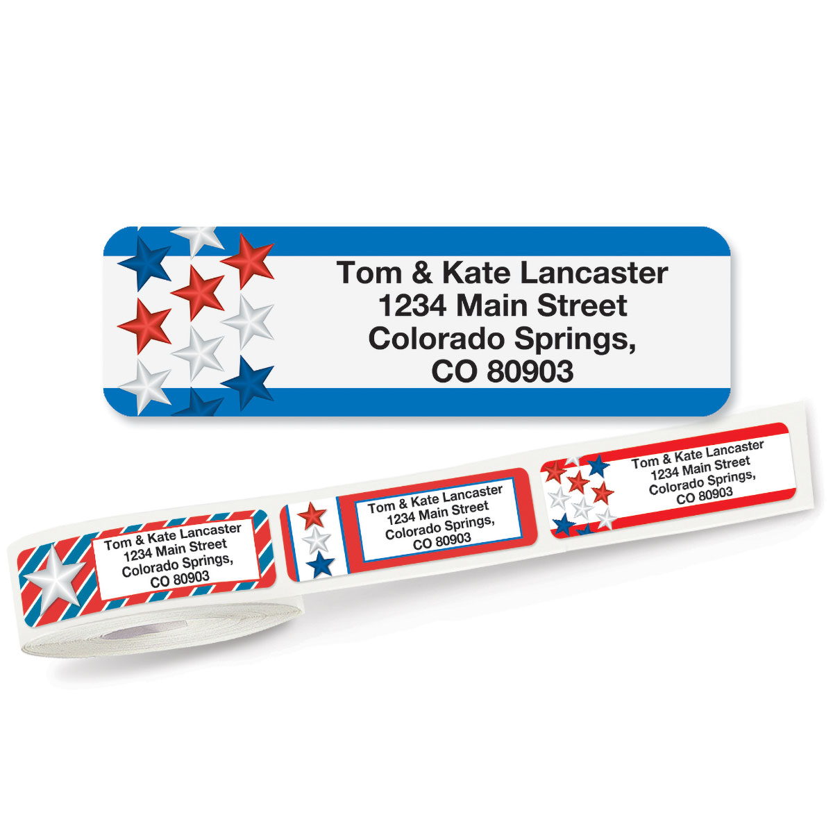 Star Spangled Rolled Address Labels - Roll of 500 | Current Catalog