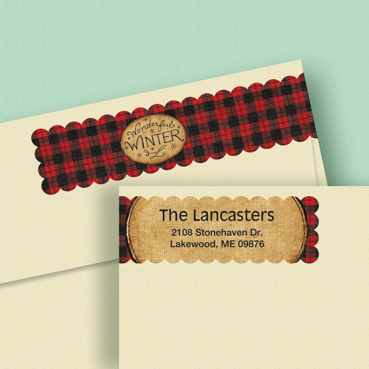 Winter Red Wrap Around Address Labels (4 Designs) | Current Catalog