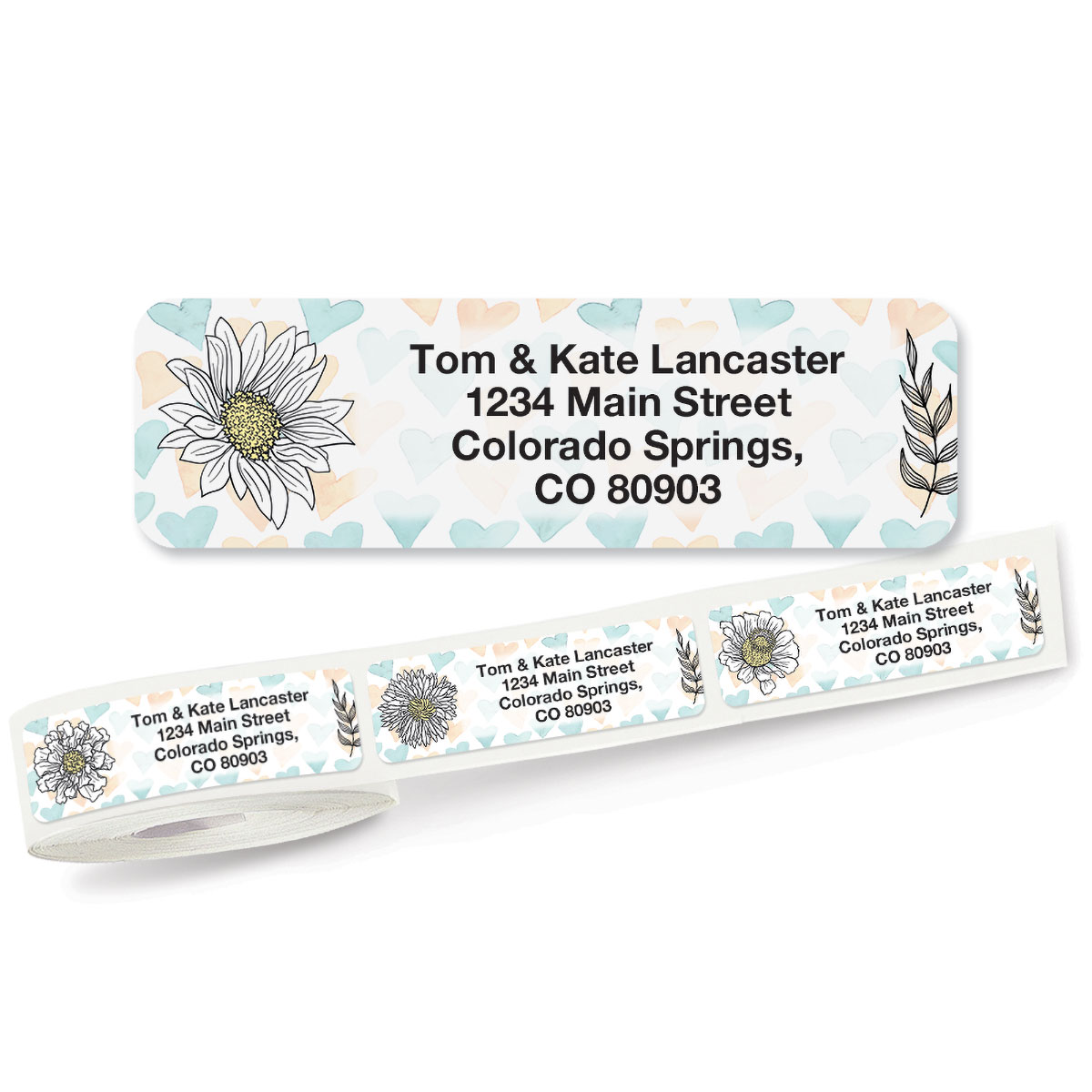 Lovely Flower Rolled Address Labels | Current Catalog