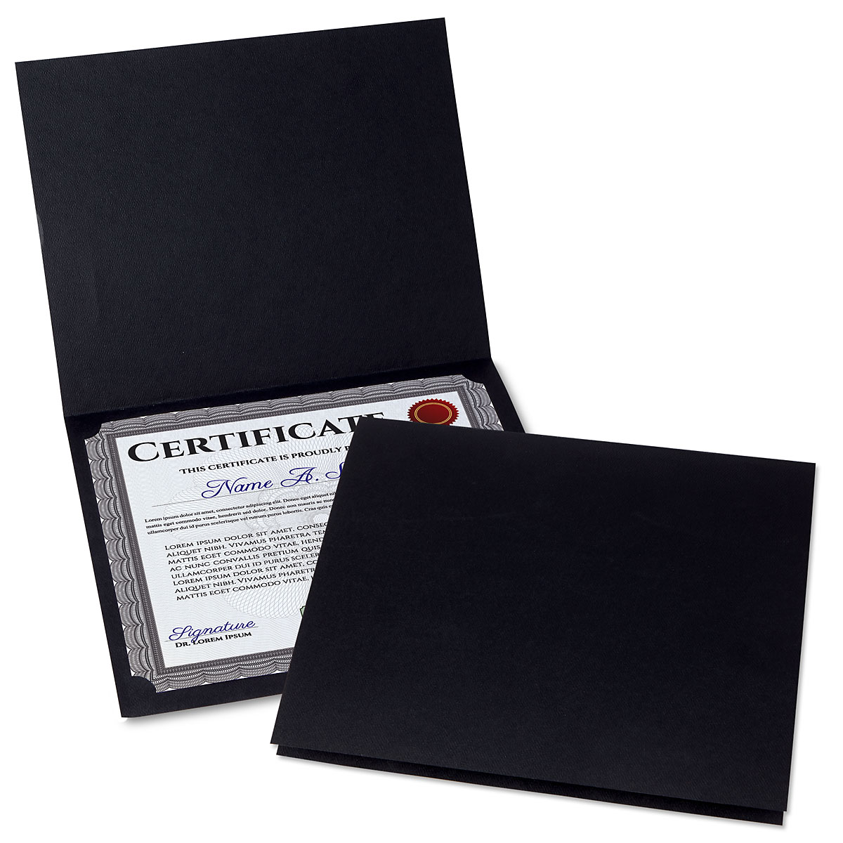 Plain Black Certificate Folder - Set of 25 | Current Catalog