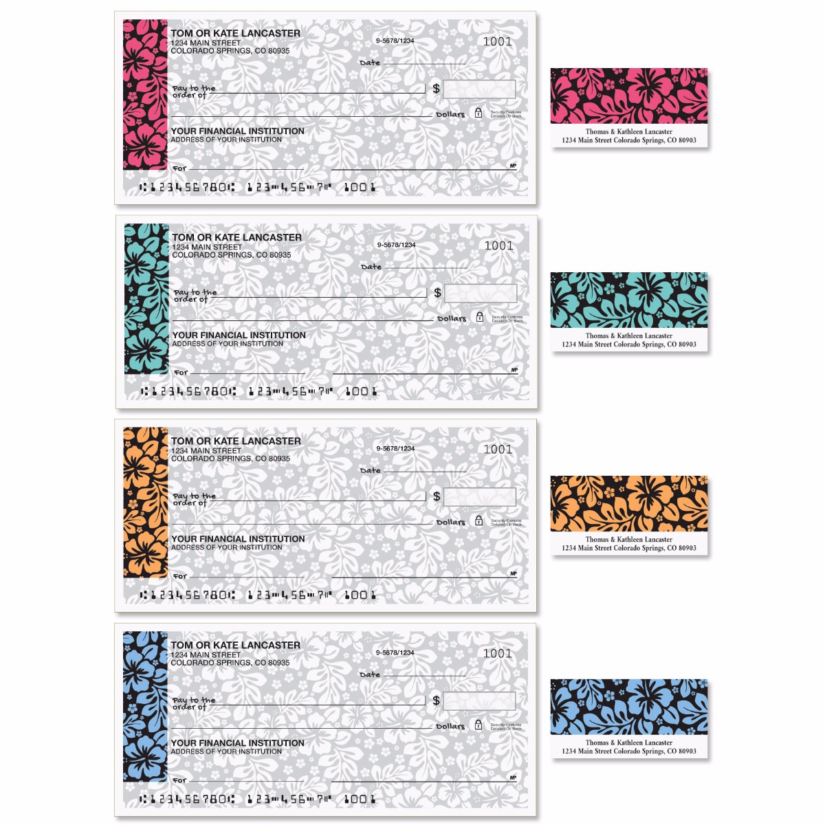 Hibiscus Single Checks with Matching Address Labels | Current Catalog