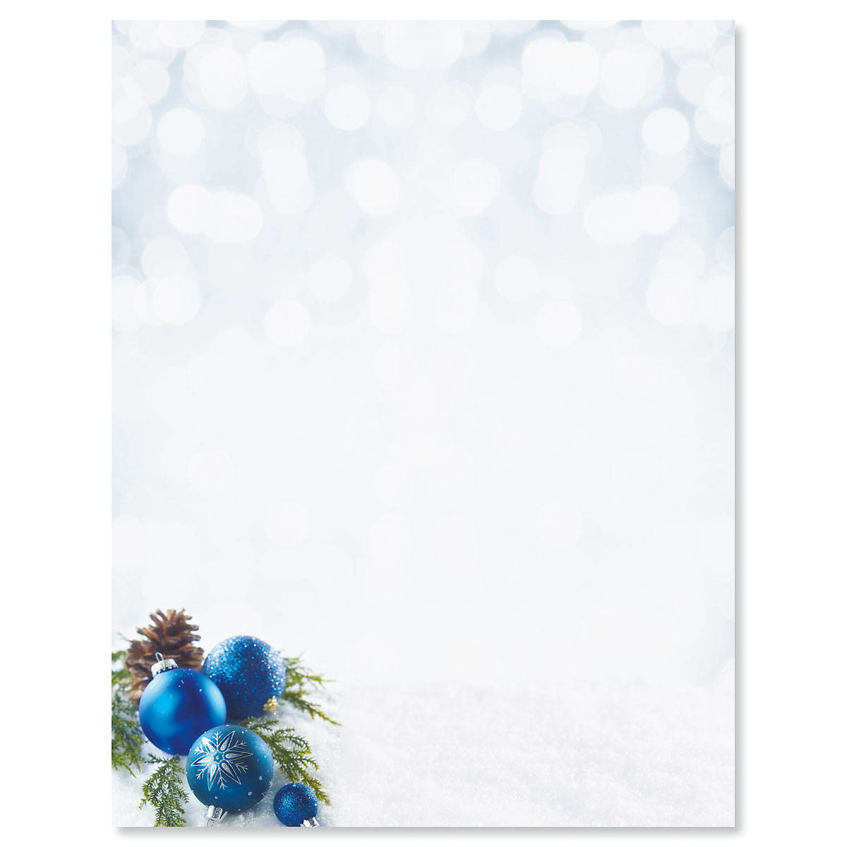 Blue Ornaments Christmas Letter Papers | Current Catalog