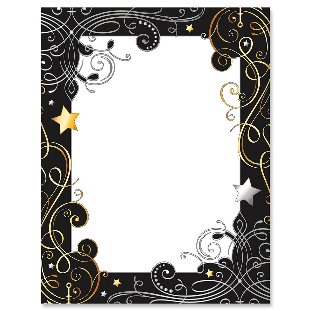 Silver & Gold Spirals Letter Papers | Current Catalog