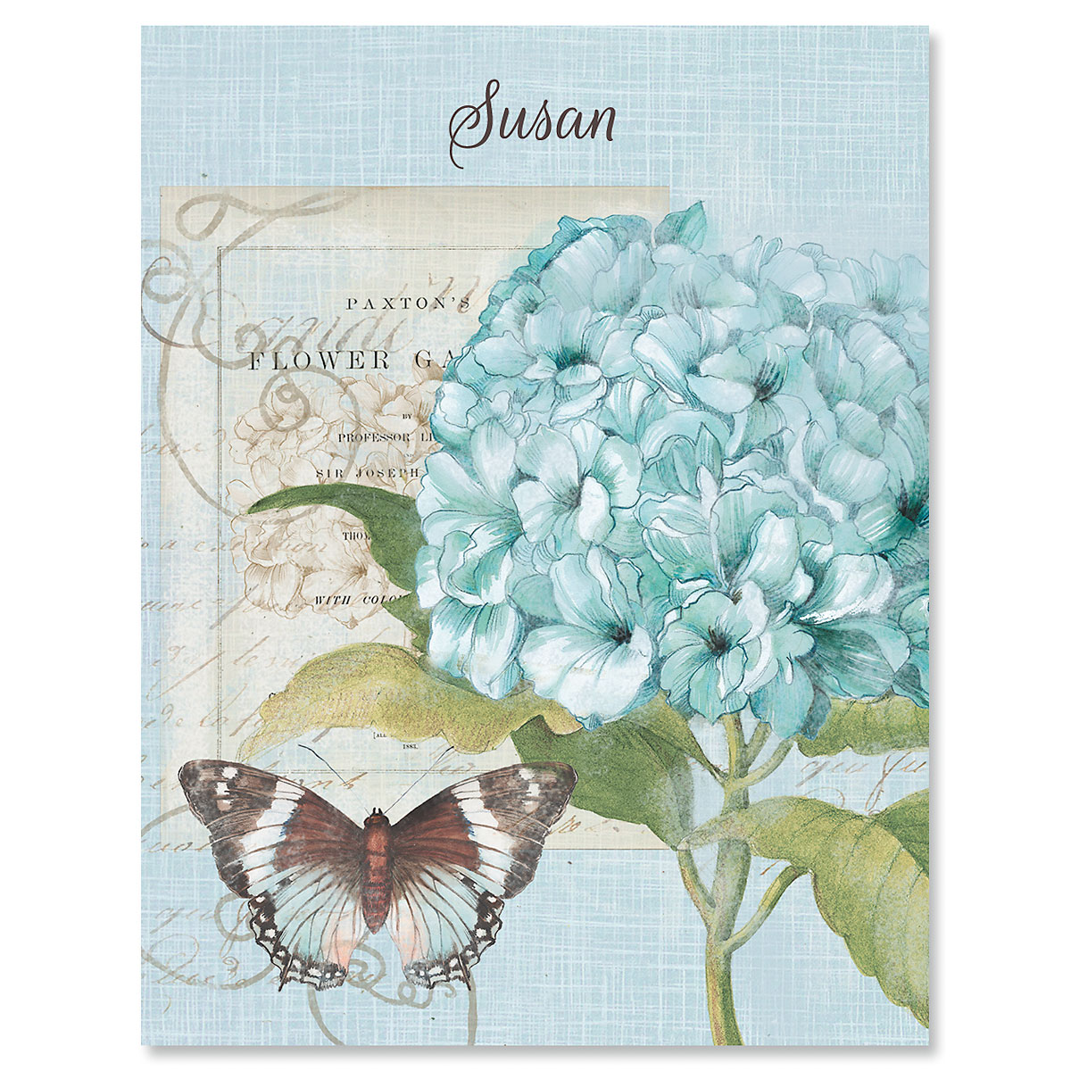 Hydrangea Nature Personalized Note Cards | Current Catalog