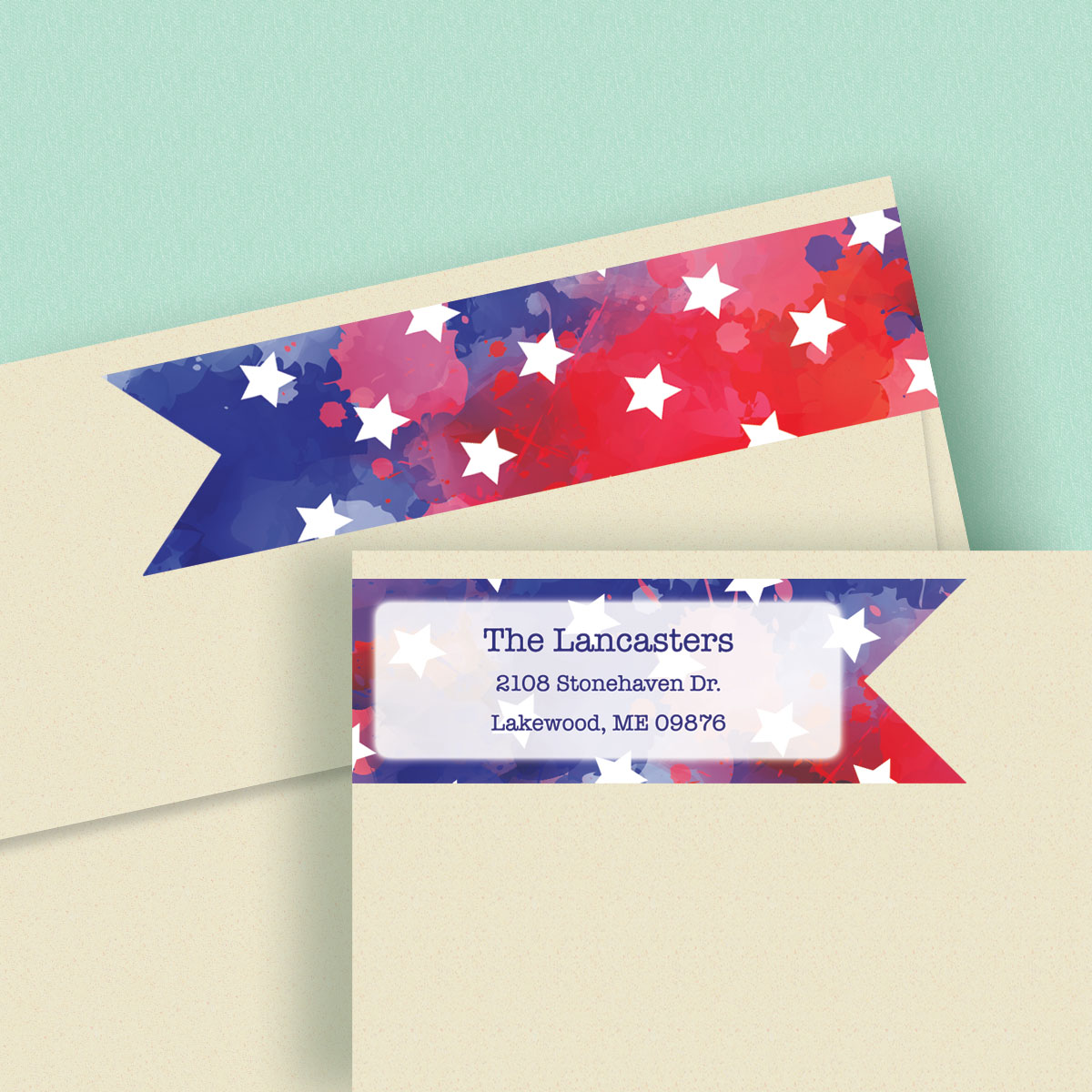 American Stars Wrap Around Address Labels | Current Catalog