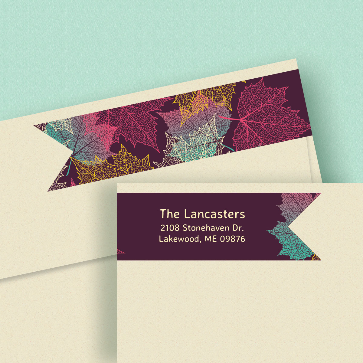 Autumn Maroon Wrap Around Address Labels | Current Catalog