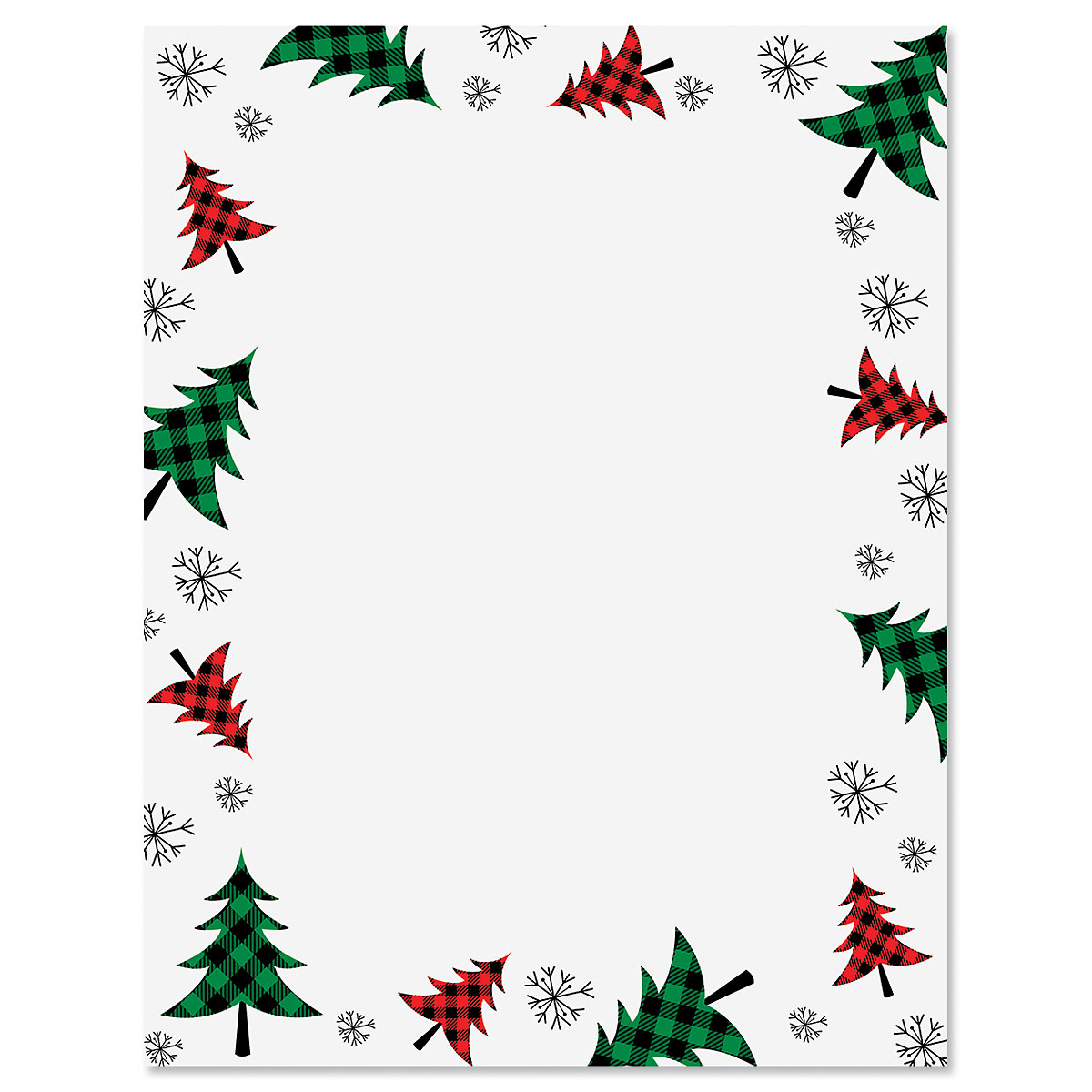 Buffalo Plaid Trees Christmas Letter Papers | Current Catalog