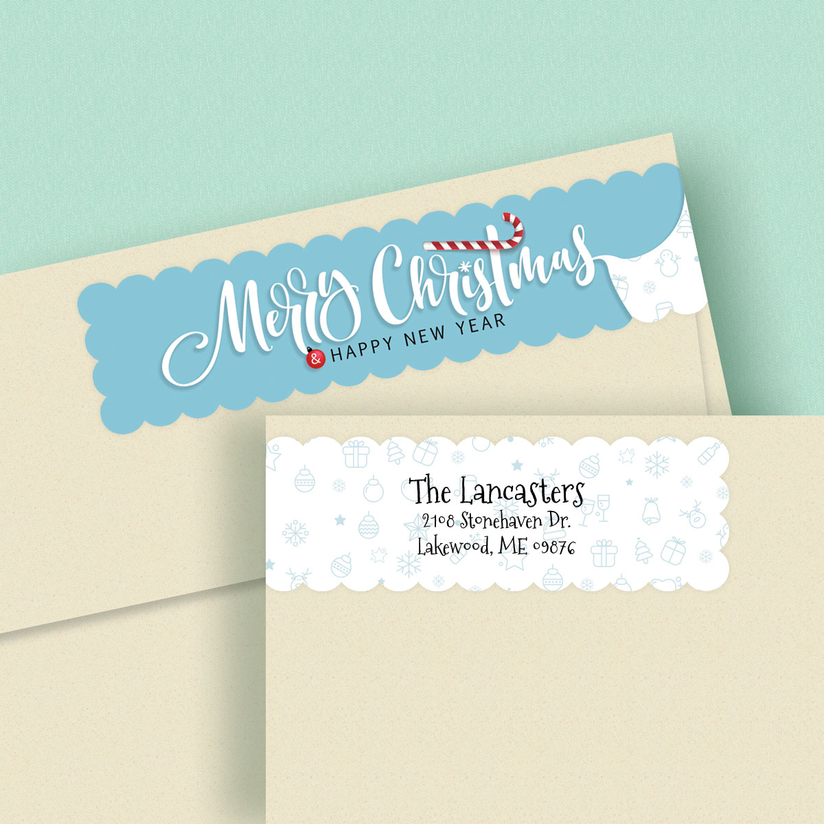 Merry Christmas Wrap Around Address Labels | Current Catalog