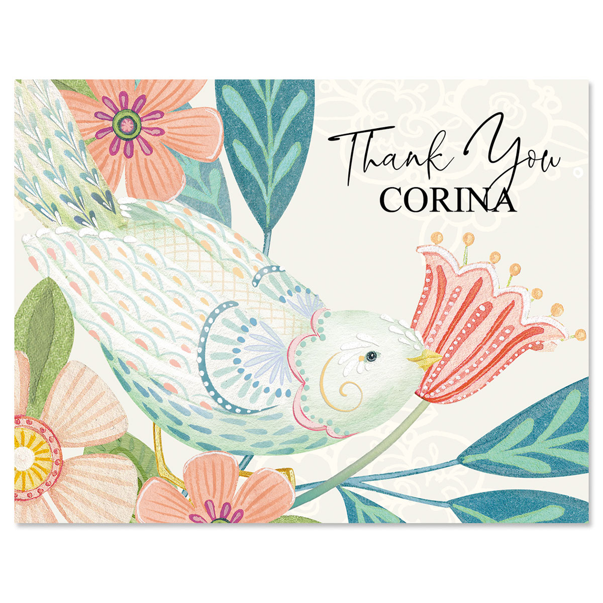 Patchwork Garden Personalized Thank You Note Cards | Current Catalog