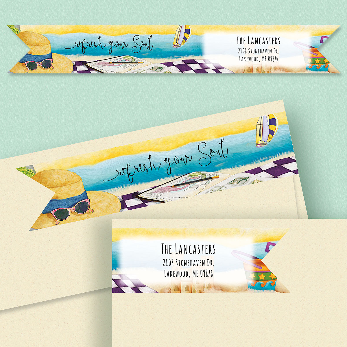 Beach Time Wrap Around Address Labels | Current Catalog