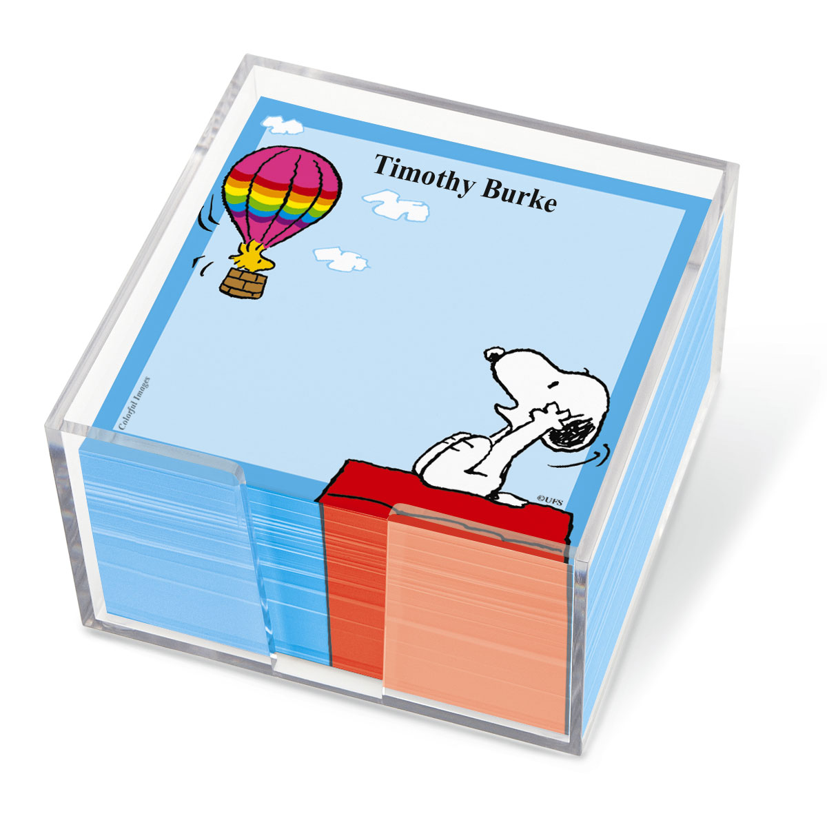 SNOOPY® & WOODSTOCK™ Personalized Note Sheets in a Cube | Current Catalog