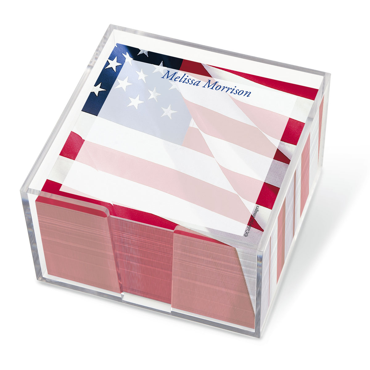 American Glory Personalized Note Sheets in a Cube | Current Catalog