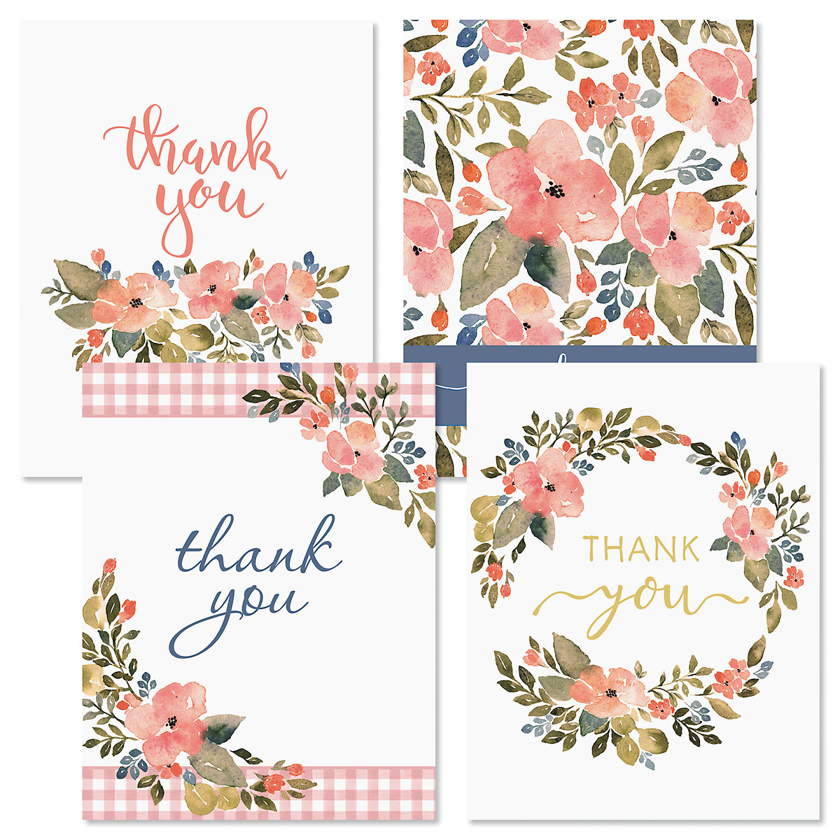 Pink Florals Thank You Note Cards | Current Catalog