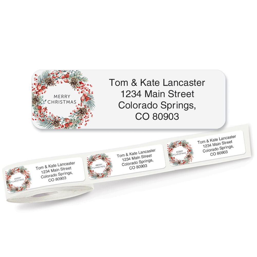 Berry Wreath Rolled Address Labels | Current Catalog